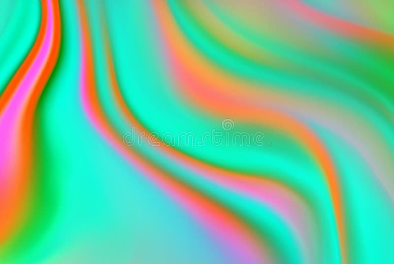 Light Turquoise, Green with Colorful Wavy Rays, Blurred Background ...