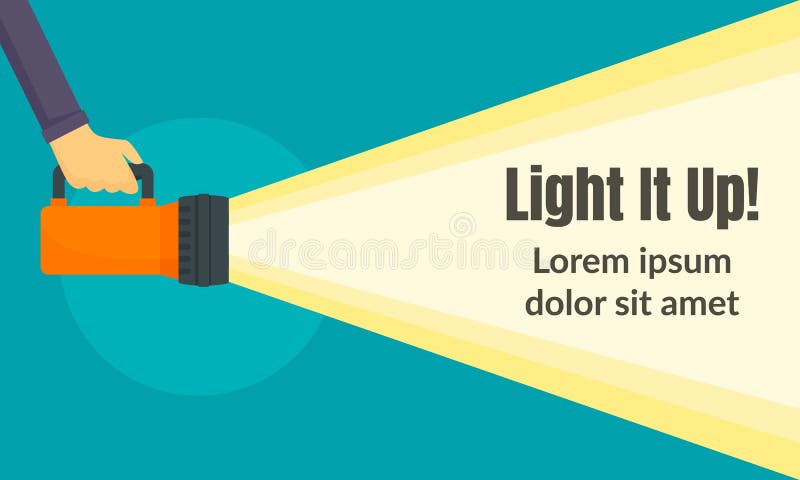 Light it Up Concept Banner, Flat Style Stock Vector - Illustration of ...