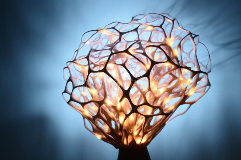 A Light - Up Sculpture Made Out of Wires Stock Illustration ...