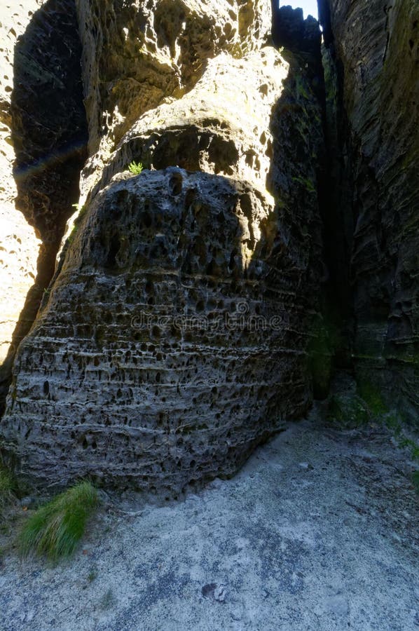 Light Variations Over a Rock Formation Stock Photo - Image of trees ...