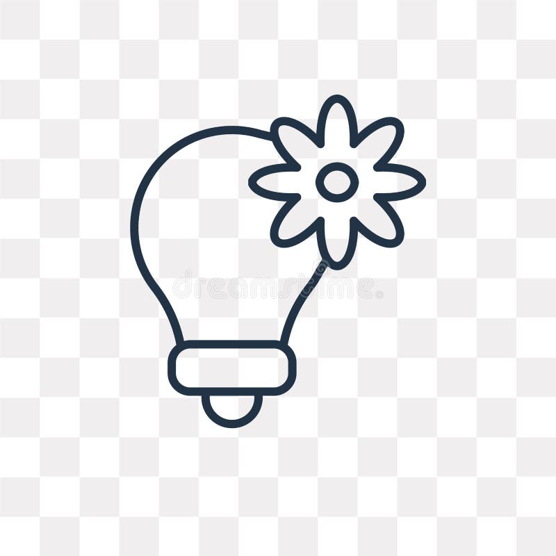 Light Vector Icon Isolated on Transparent Background, Linear Light ...