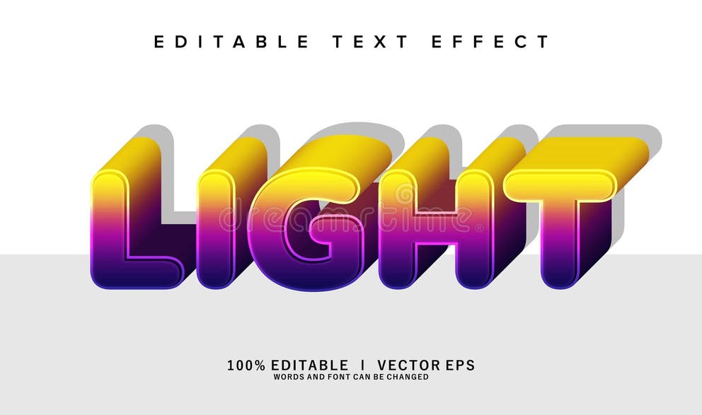 Light Vector Text Effect with Modern Style Design Stock Illustration ...