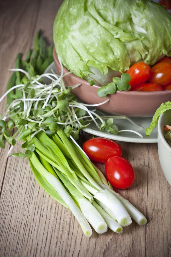 Light vegetable salad stock image. Image of lettuce, onion - 37442215