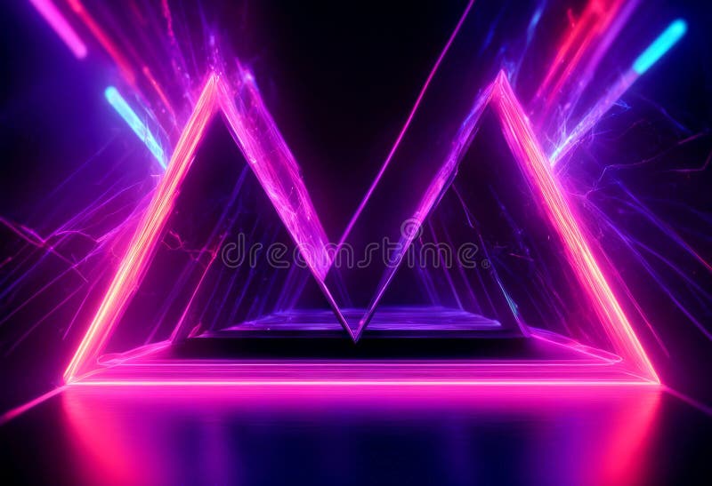 Light Virtual 3d Reality Spectrum Render Lines Ultraviolet Glowing ...