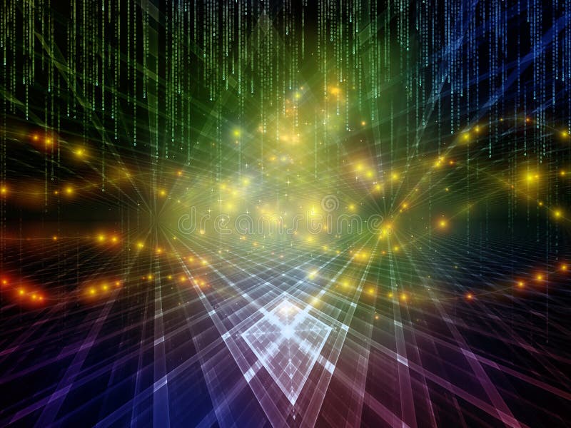 Virtual Space Evolution stock illustration. Illustration of computer ...