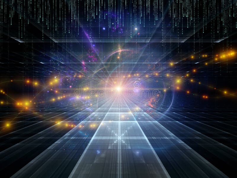 Light of Virtual Space stock illustration. Illustration of math - 206941445