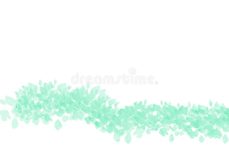 Watercolor Pattern of Green Emerald Leaves on a White Background Stock ...