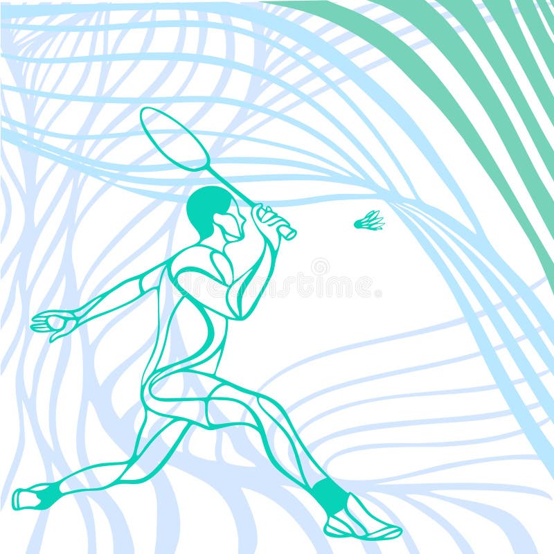 Light Wave Abstract Badminton Player. Vector Illustration Stock Vector ...