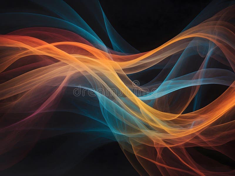 Light Waves Abstract Wallpaper Stock Illustration - Illustration of ...