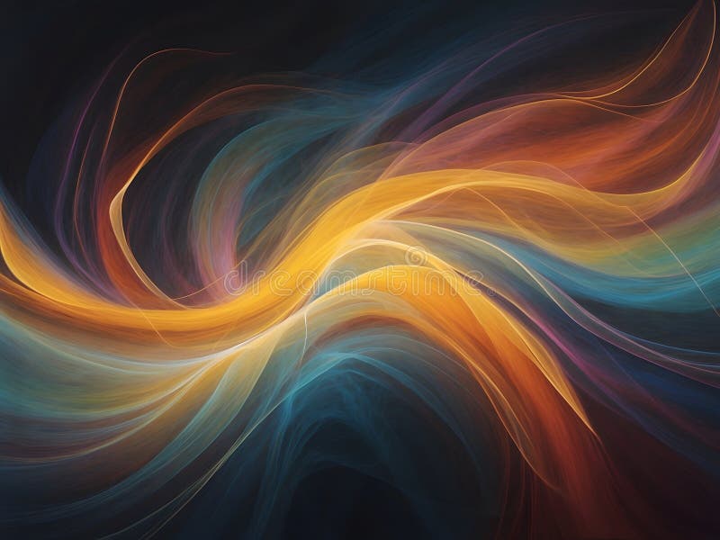 Light Waves Abstract Wallpaper Stock Illustration - Illustration of ...