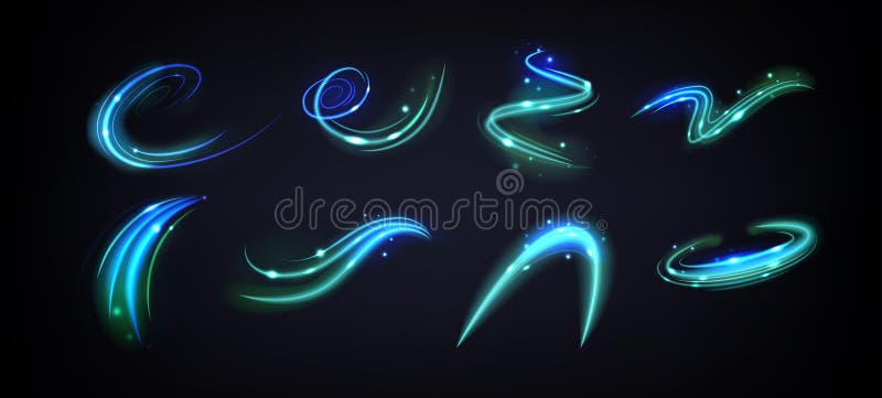 Light Waves Graphic Design Elements Vector Set Captivates with Vibrant ...