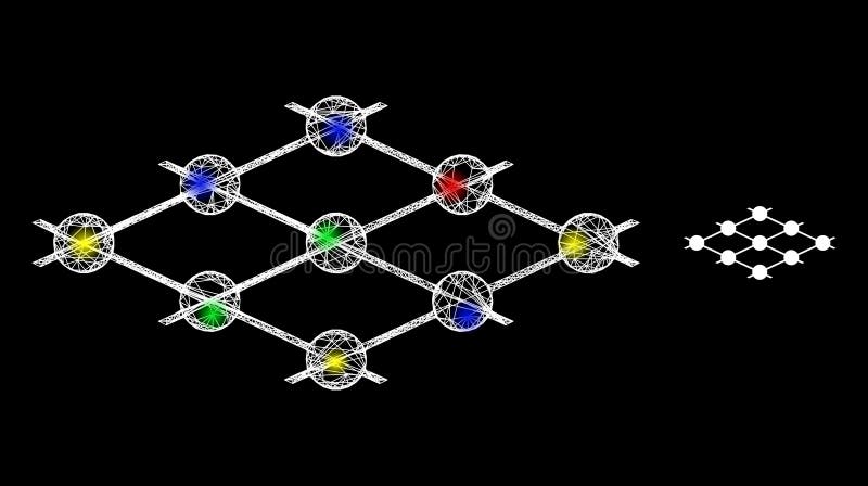 Light Web Mesh Grid Layer Nodes Icon Stock Vector - Illustration of ...