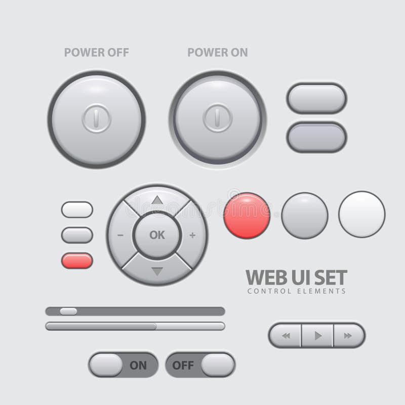 Light Web UI Elements Design Gray Stock Vector - Illustration of ...