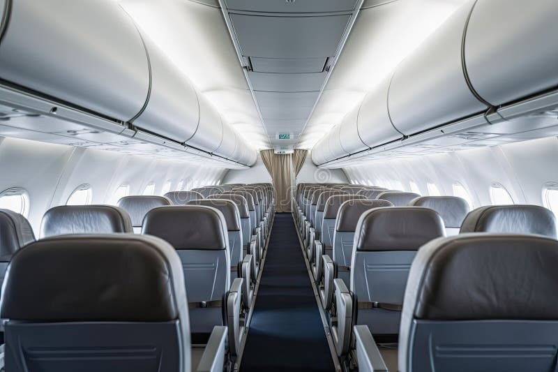 Light White Aircraft Interior. Generative Ai Stock Illustration ...
