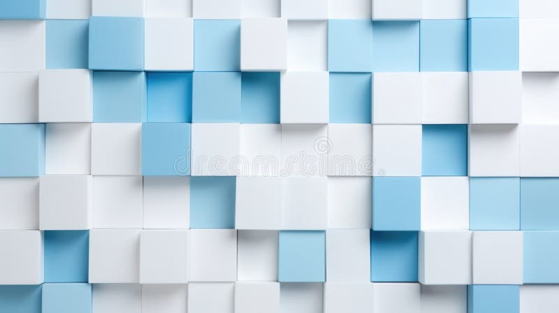 Light White-Blue Blocks Wall Background, Abstract Illustration Stock ...