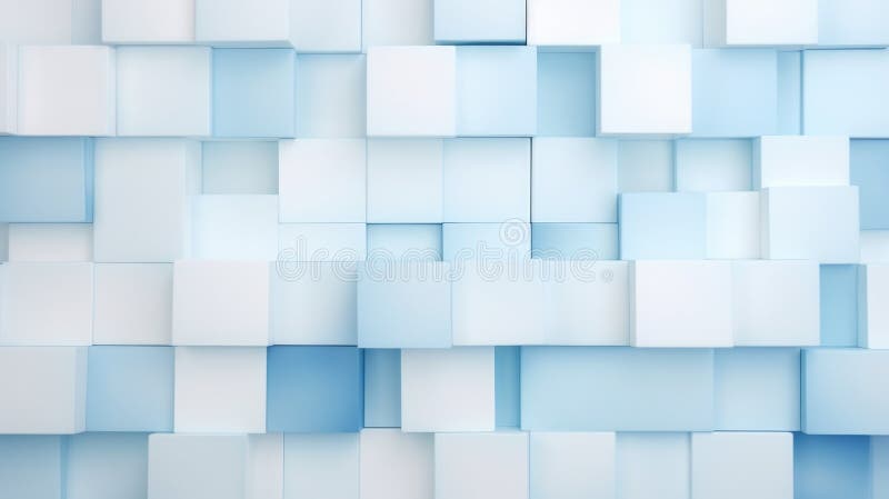 Light White-Blue Blocks Wall Background, Abstract Illustration Stock ...