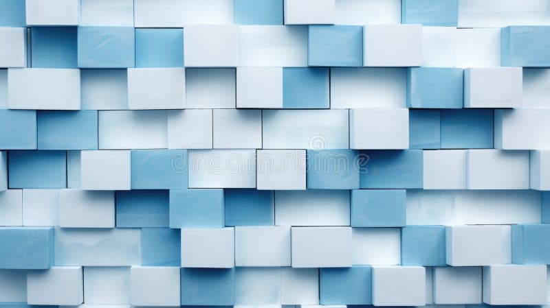Light White-Blue Blocks Wall Background, Abstract Illustration Stock ...