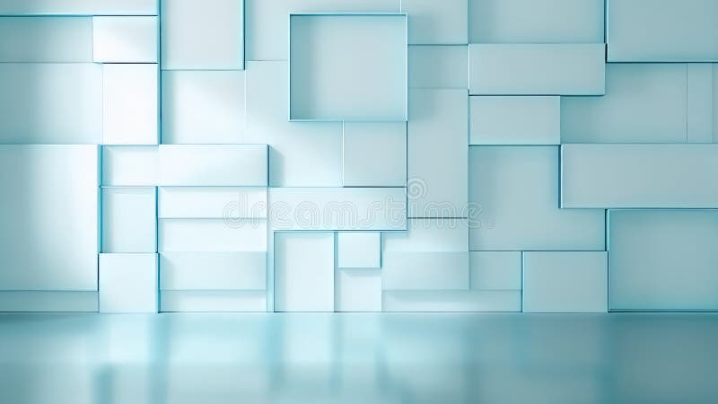 Light White-Blue Blocks Wall Background Stock Illustration ...
