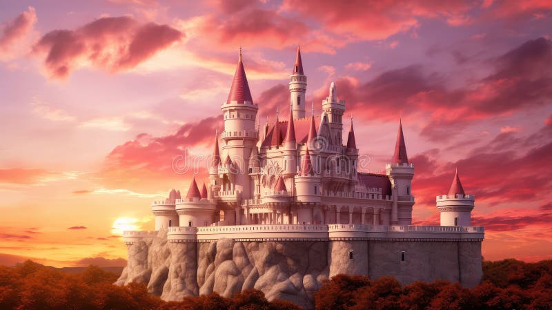 Light white castle stock illustration. Illustration of charming - 372691868