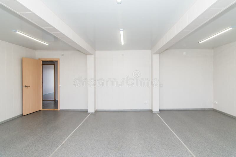 Light White Empty Office Room with Bright Lighting Stock Image - Image ...