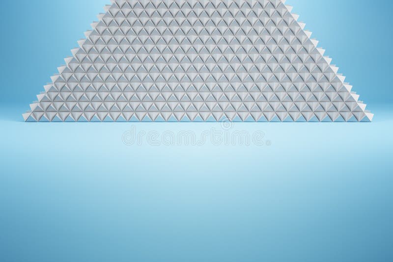 Light White Pyramid on Blue Background Stock Illustration ...