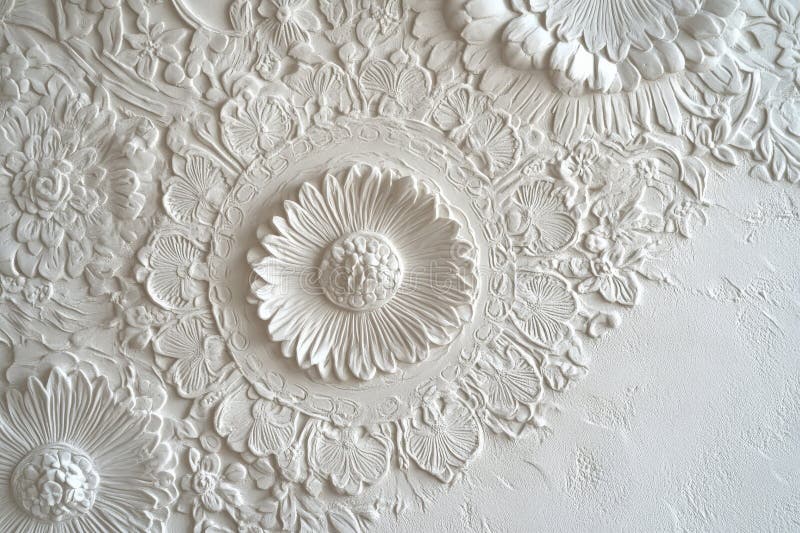 A Light White Textured Surface with Intricate, Raised Patterns that Mimic the Appearance of ...