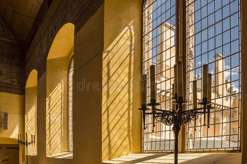 Light through Window Bars in Medieval Castle Stock Photo - Image of ...