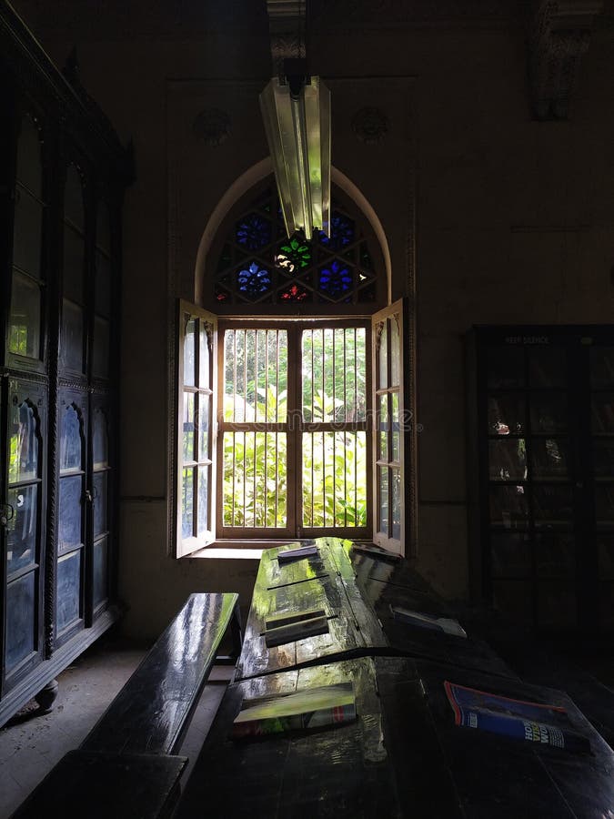 Light from the Window of an Old Vintage Library Editorial Stock Image ...