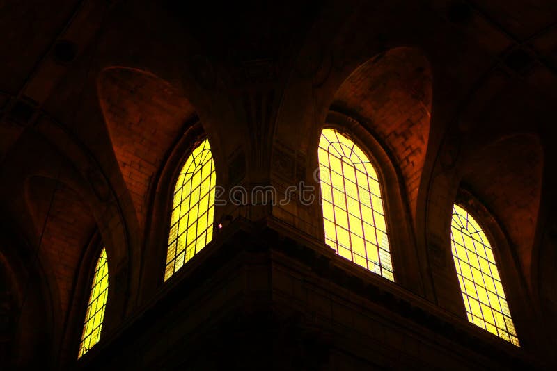 Light in the Church Windows Stock Image - Image of arches, dark: 172381671