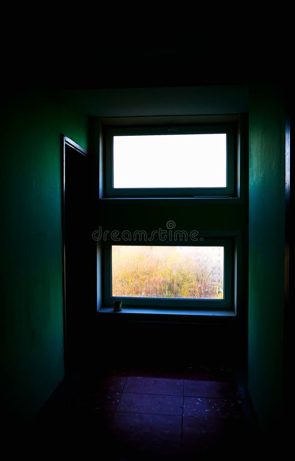 Light from Windows in Green Corridor Backdrop Stock Photo - Image of ...