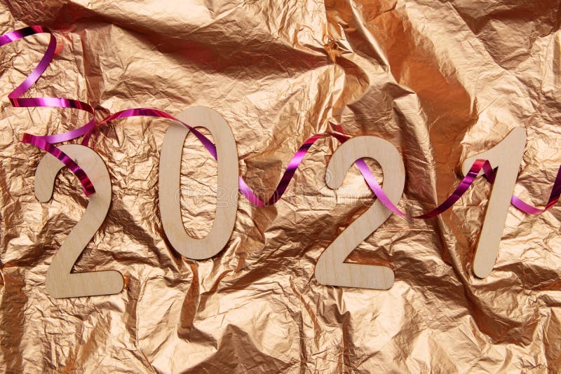 Light Wood Numbers 2021 are Centered on the Packaging Bulkhead Stock ...