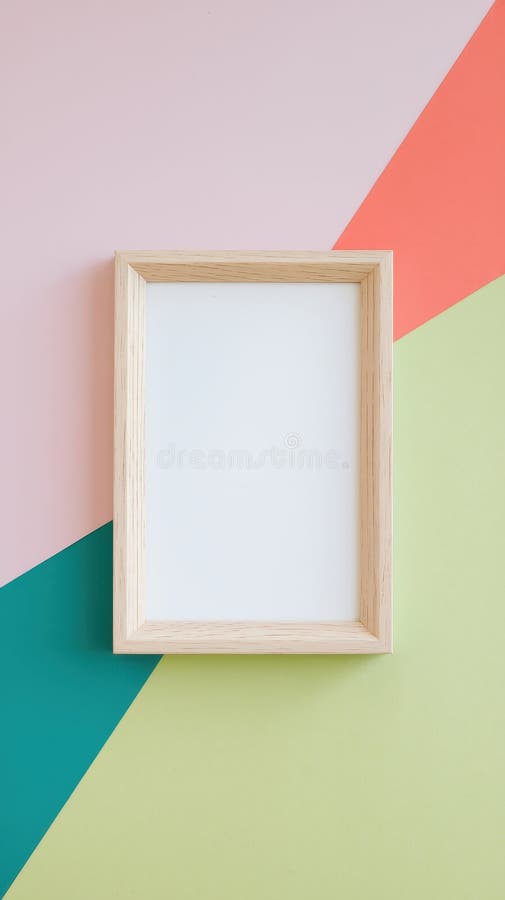 Light Wooden Frame on Pink Wall with Gradient Colors and Contrast Stock ...