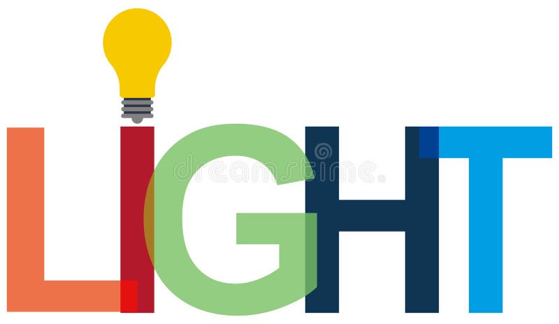 Light word on white stock illustration. Illustration of flashlight ...