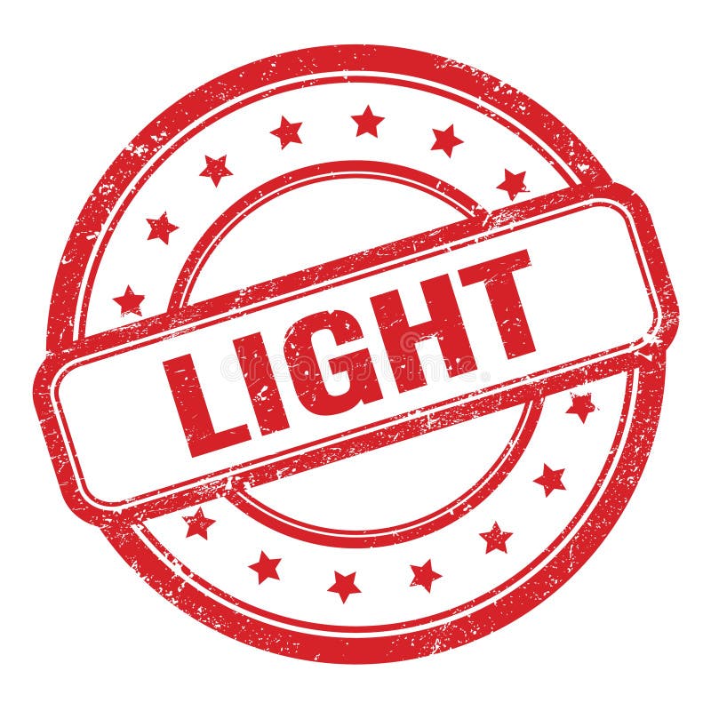 LIGHT, Word on Red Round Stamp Sign Stock Illustration - Illustration ...