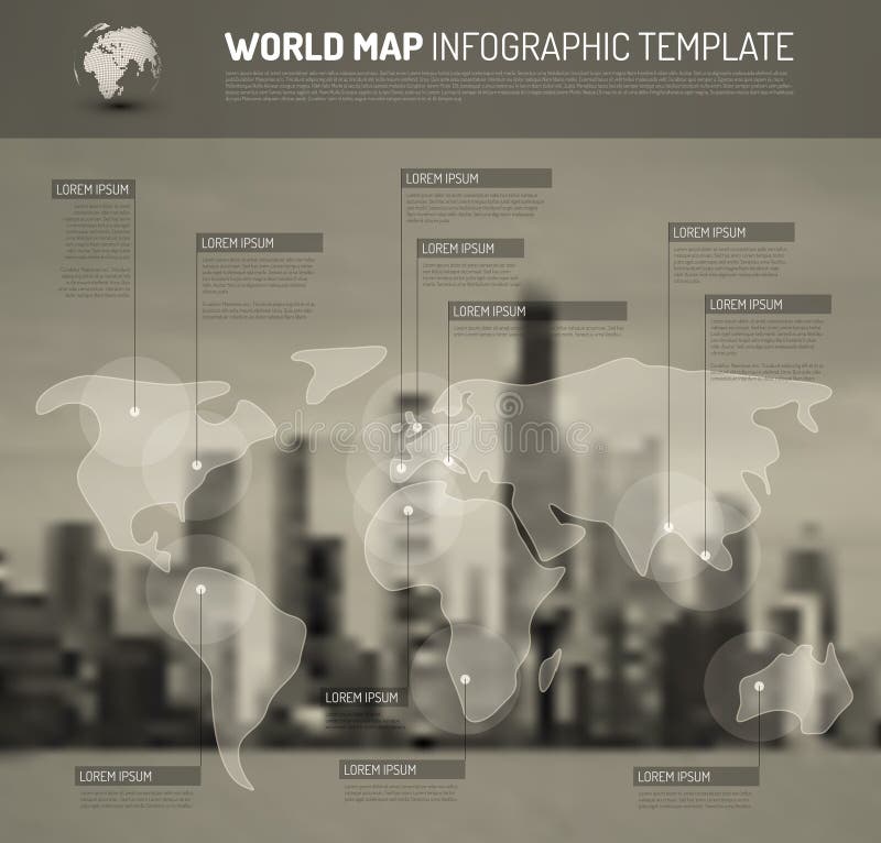 World Map Pointer Marks Flags Stock Illustrations 4 World Map Pointer