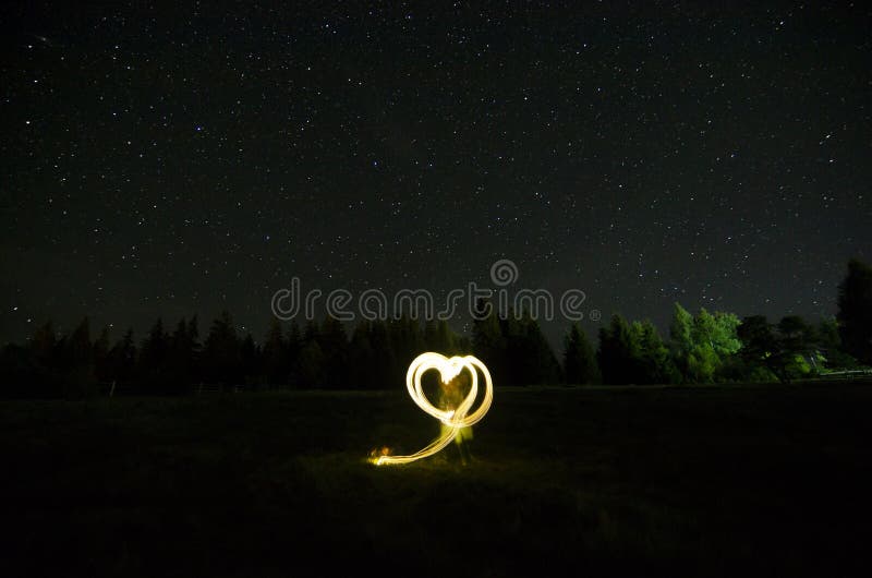 Light Writing in the Sahpe of a Heart Stock Image - Image of painting ...