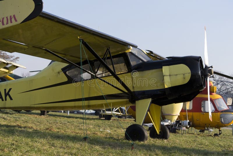 Small Yellow Airplane editorial photography. Image of over - 138784732