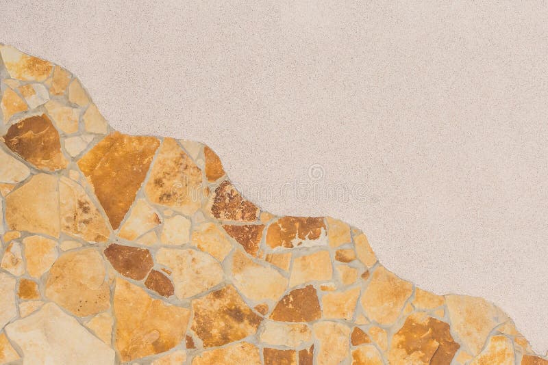 Light Yellow and Brown Stone Tile Pattern Wall Surface Texture ...