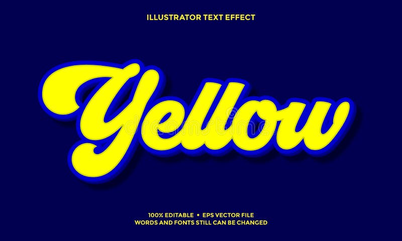 Light Yellow and Light Deep Blue 3d Text Effect Style Design ...