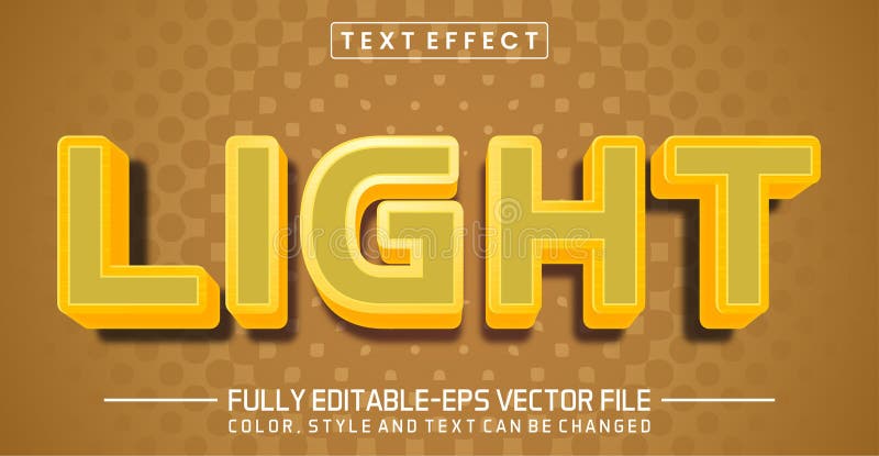 Light Yellow Font Text Effect Editable Stock Vector - Illustration of ...