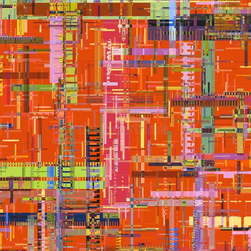 Light Yellow and Orange Glitch Unique Design Abstract Digital Pixel ...