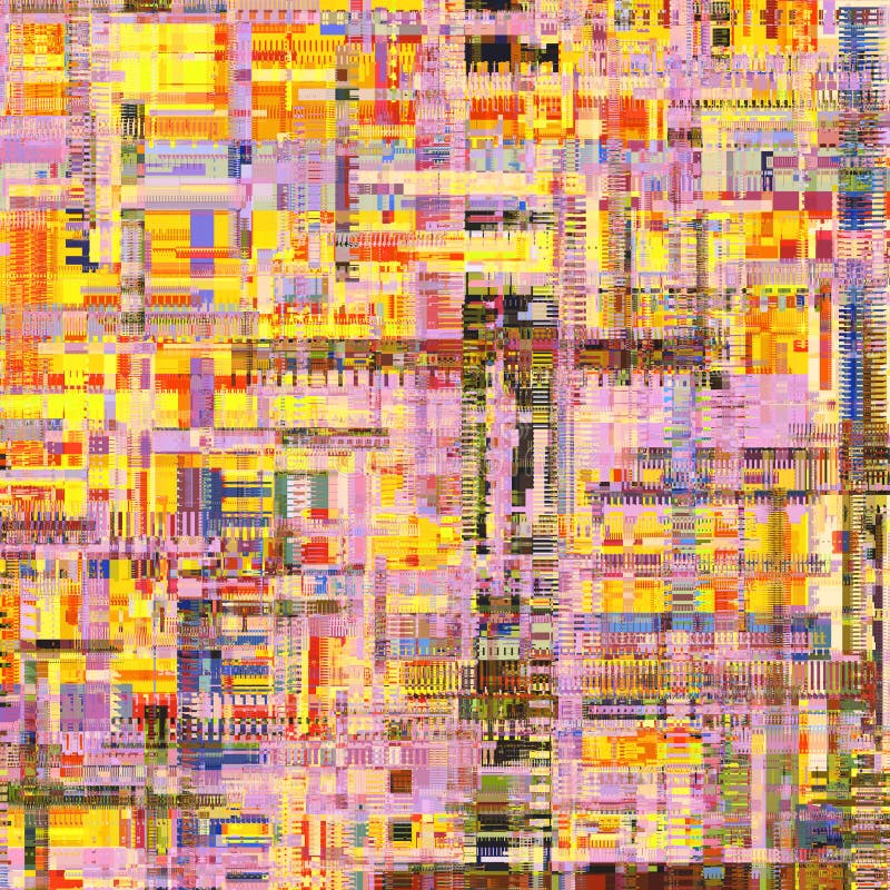 Light Yellow and Orange Glitch Unique Design Abstract Digital Pixel ...