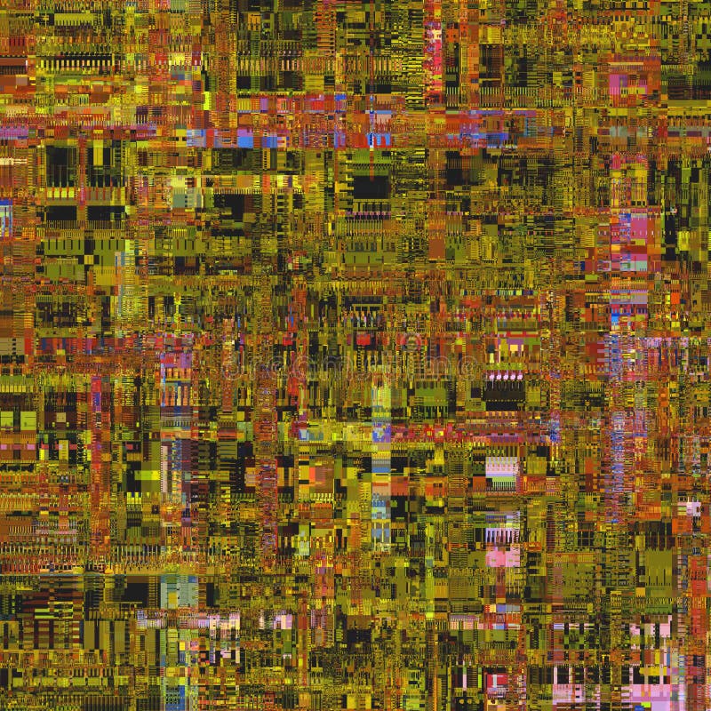 Light Yellow and Orange Glitch Unique Design Abstract Digital Pixel ...