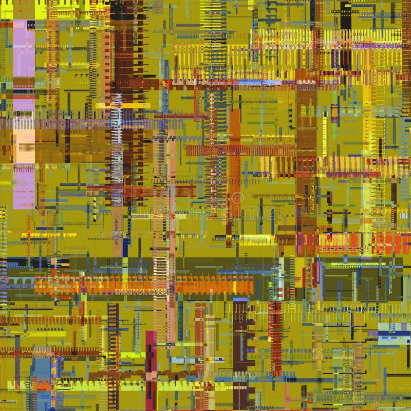 Light Yellow and Orange Glitch Unique Design Abstract Digital Pixel ...