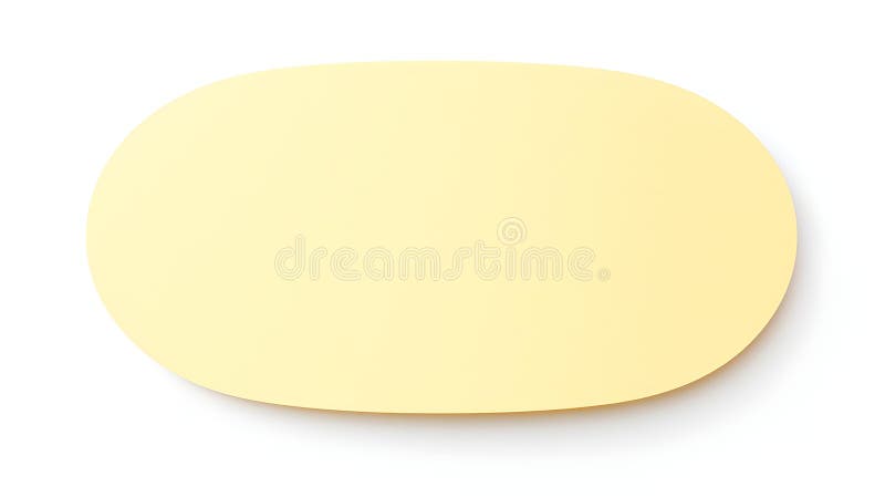 Light Yellow Oval Paper Note on a White Background. Brainstorming ...