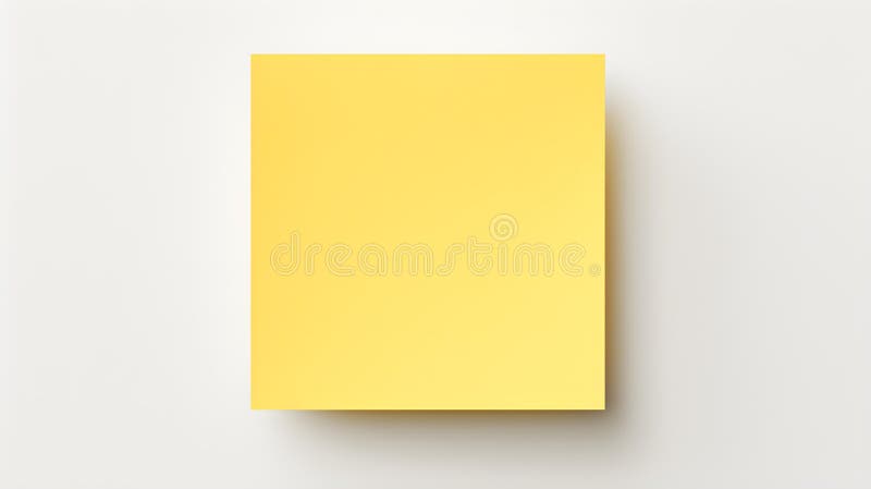 Light Yellow Square Paper Note on a White Background. Brainstorming ...