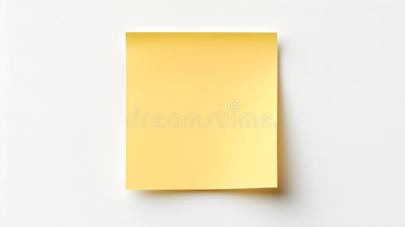 Light Yellow Square Paper Note on a White Background. Brainstorming ...