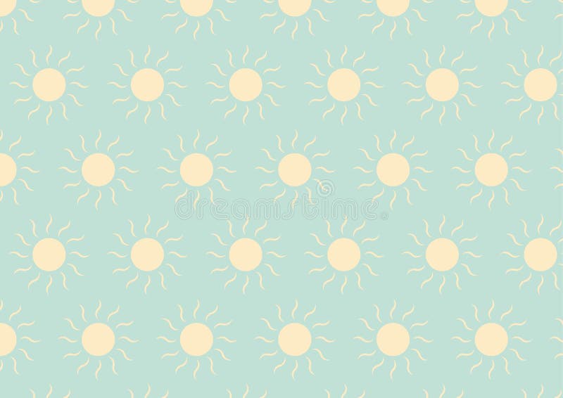The Light Yellow Sun Pattern on Green Pastel Color Stock Vector ...