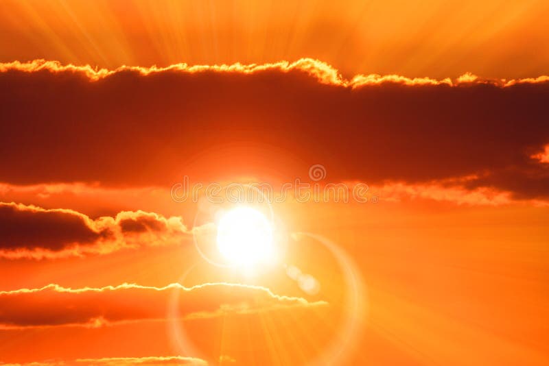 Light Yellow Sunset Sky Gorgeous Panorama Natural Sunset Bright ...