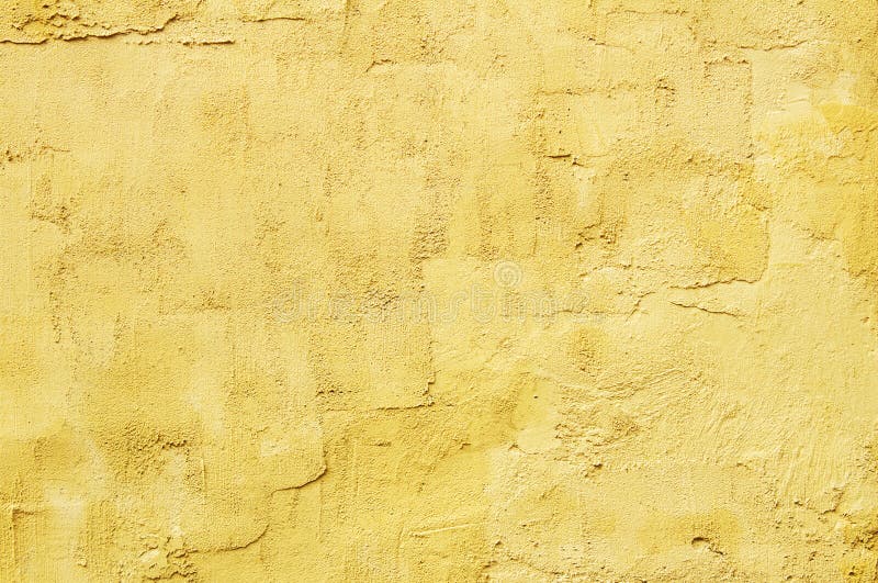 Light Yellow Square with Peeling Paint on a Flat Concrete Wall. Grunge ...